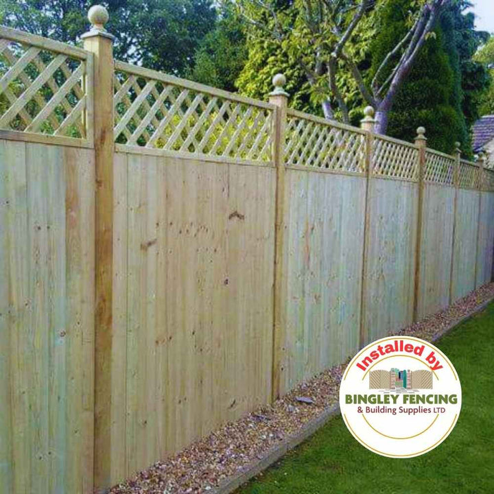 Tongue & Groove European Fence Panels Lattice Top – Bingley Fencing