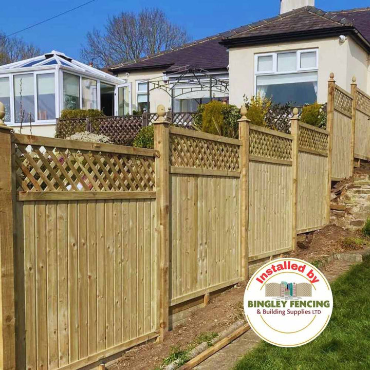 Tongue & Groove European Fence Panels Lattice Top – Bingley Fencing